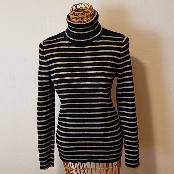 Lauren Ralph Lauren | Sweaters | Lauren Ralph Lauren Black And Metallic ...